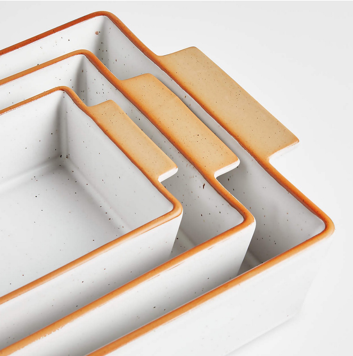 Asta 3 Piece Speckled Ceramic Baking Dish Set With Wooden Lids Asta 3 Piece Speckled Ceramic Baking Dish Set With Wooden Lids
